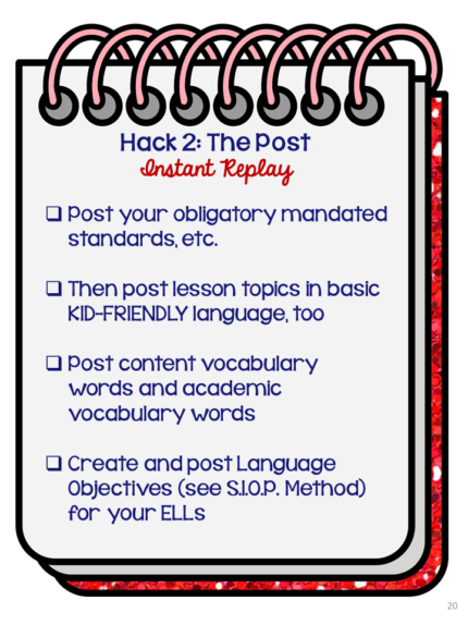 Posting Learning Objectives with English Language Learners in Mind ...